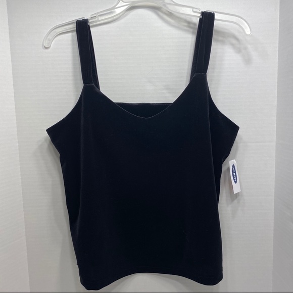 Old Navy | Tops | Nwt Black Velvet V Neck Tank Top | Poshmark